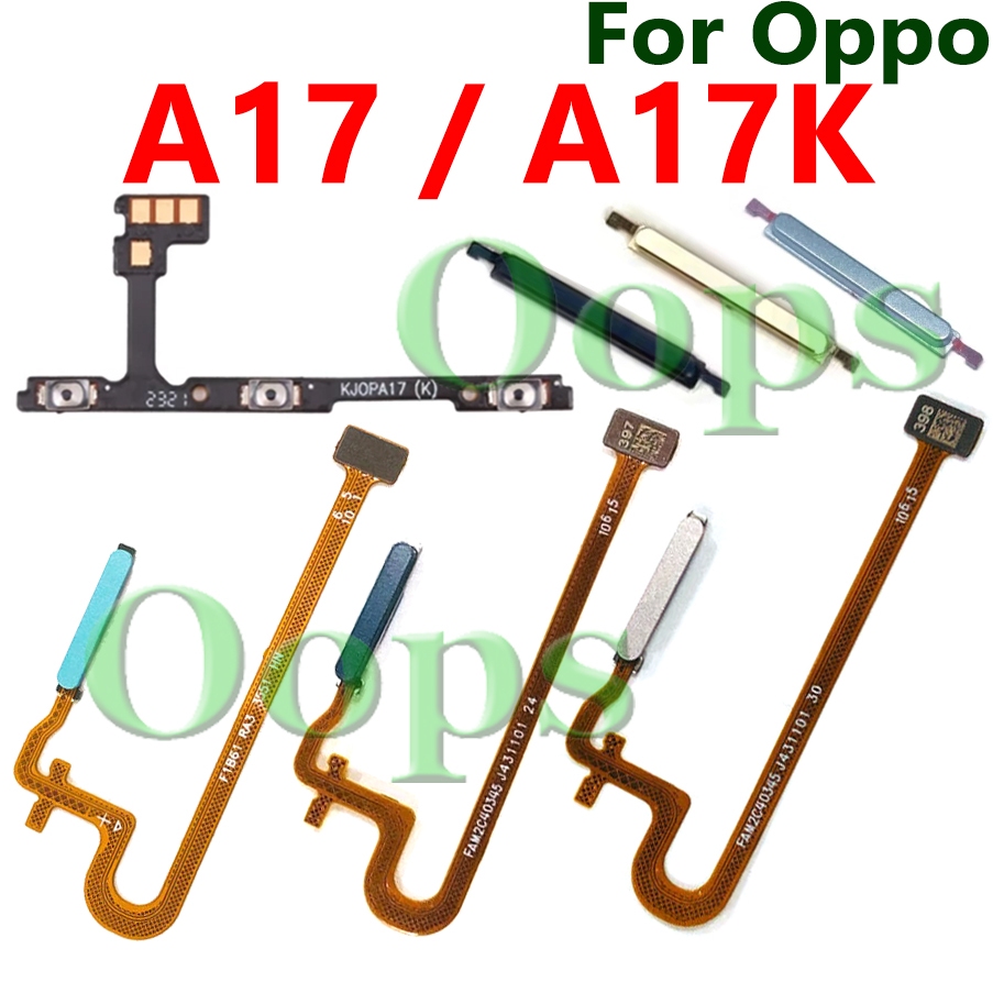 สําหรับ OPPO A17 A17K กลับบ้านปุ่มสแกนลายนิ้วมือเซ็นเซอร์กลับปริมาณ ...