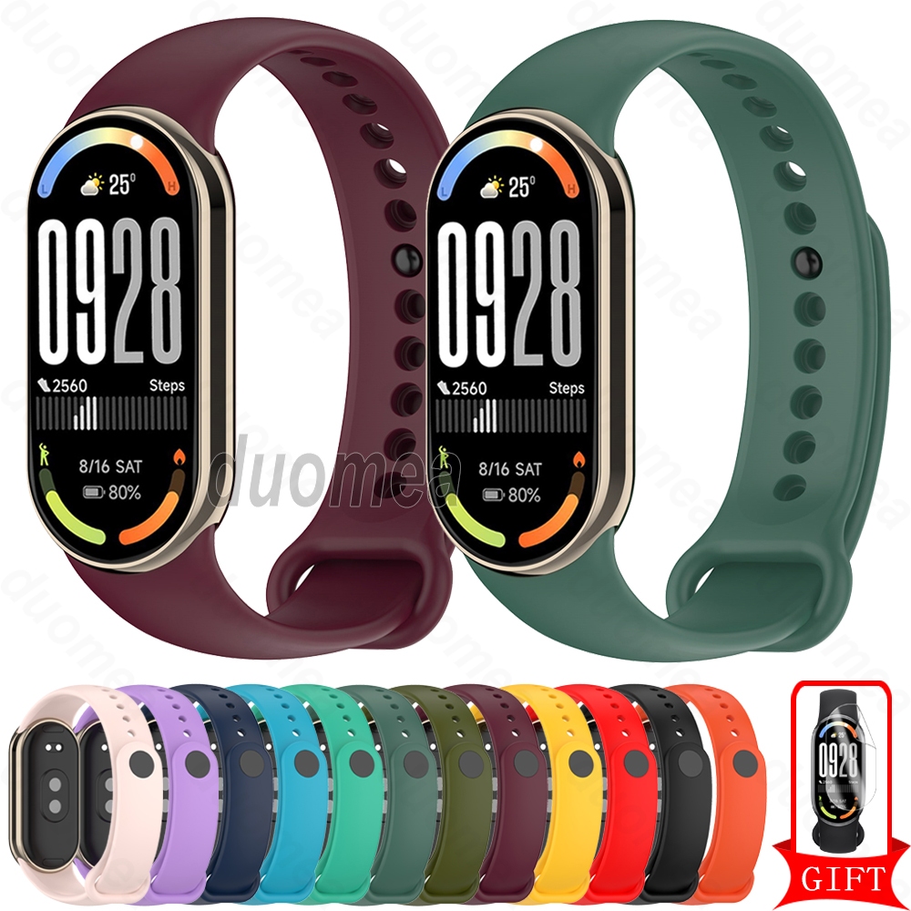 สร้อยข้อมือสายรัดข้อมือซิลิโคนสําหรับ Xiaomi Smart Band 10 9 8 / Mi ...