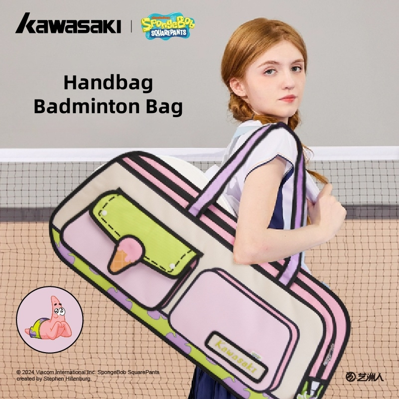 Kawasaki 2025 SpongeBob Co branded Badminton Bag Handbag Large Capacity ...