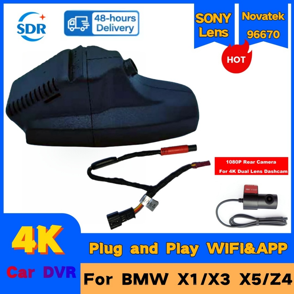 กล้องติดรถยนต์ 4K Plug and Play HD 2160P Wifi สําหรับ BMW E81 E82 E87 E88 E90 E91 E92 E93 E60 ...