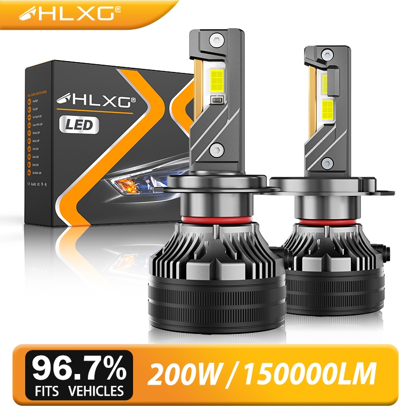 Hlxg 2PCS ไฟหน้ารถ Canbus H7 H4 H11 หลอดไฟ LED Canbus H1 H8 H9 9005 HB3 9006 HB4 9012 HIR2 Turbo ...