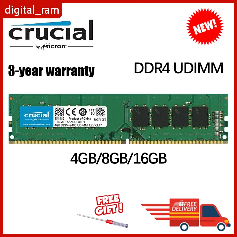 Crucial DDR4 PC RAM 4GB 8GB 16GB DDR4 2133Mhz 1.2v 2400Mhz 2666Mhz 3200MHz 288PIN UDIMM ...