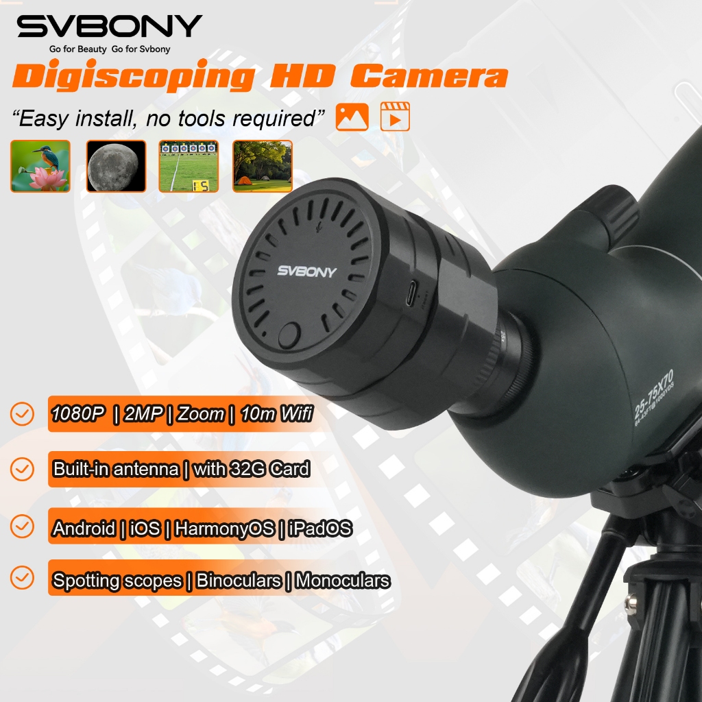 Svbony SC002 WiFi Digiscoping กล้อง 1080P HD ซูมดิจิตอล 4 ระดับพร้อม ...