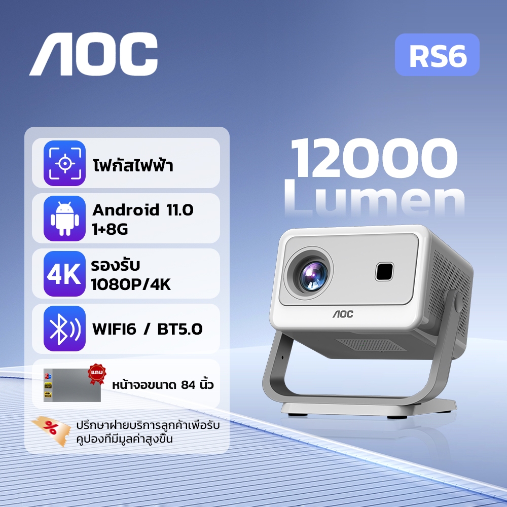 AOC-RS6 Portable Mini 4K Projector, หน้าจอโทรศัพท์มือถือ, การแก้ไข ...