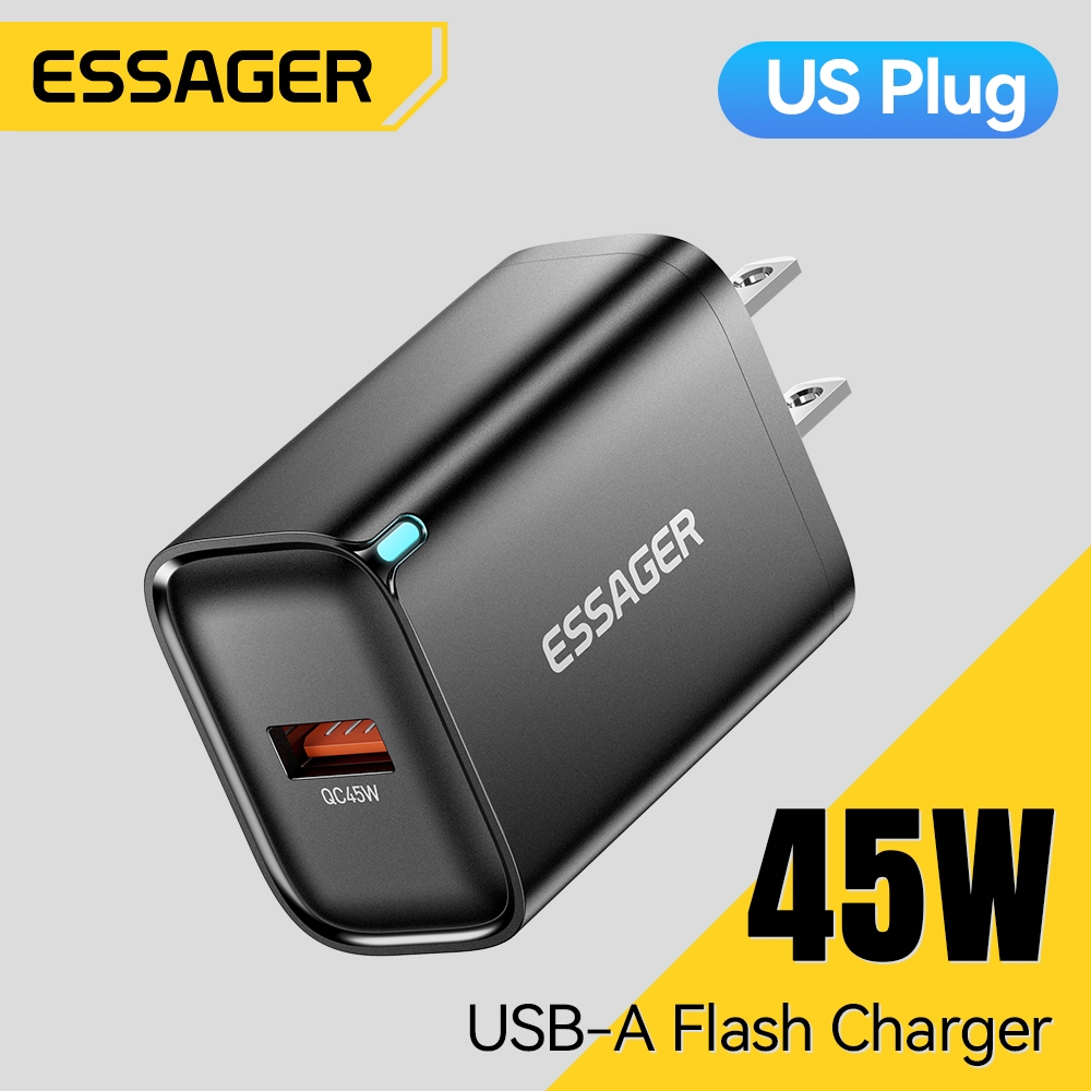 Essager 45W PD USB-A Fast Charger รองรับ Super Charging QC3.0 Wall Charger สําหรับ Android ...