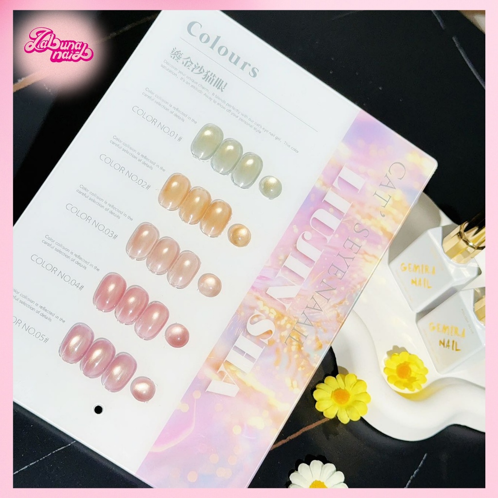 【พร้อมส่ง】GEMIRA 5 สี ชุดยาทาเล็บเจล Gilded sand cat's eye gel เจลตาแมว ...