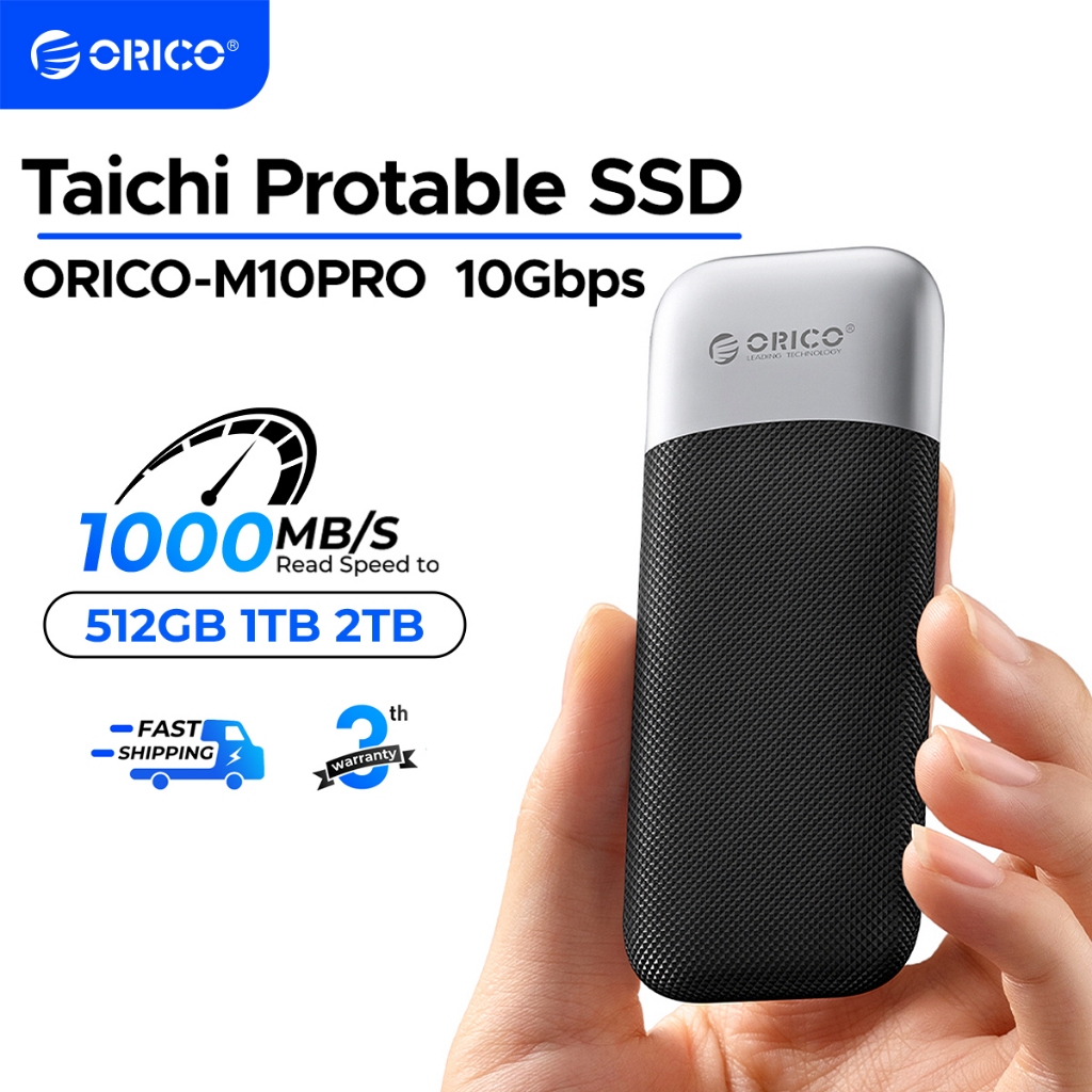 ORICO 512GB 1TB ภายนอก SSD USB3.1 1000MB/s ฮาร์ดไดรฟ์ภายนอกแบบพกพา (M10PRO) | Shopee Thailand