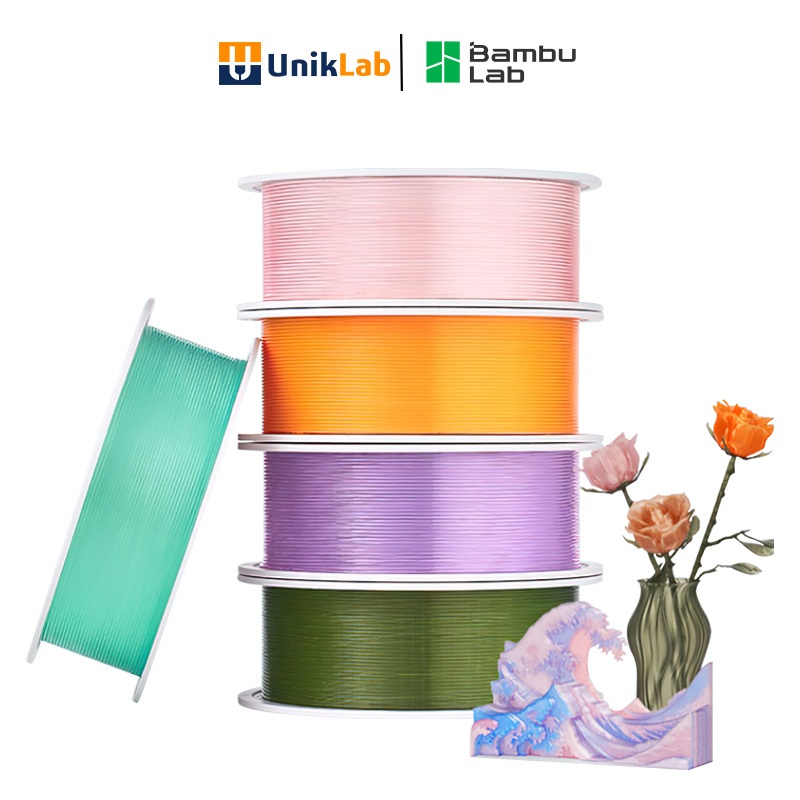 Bambu Lab 3D Printer Filament PETG Translucent โปร่งแสงหลากสีที่ปรับได้ ...