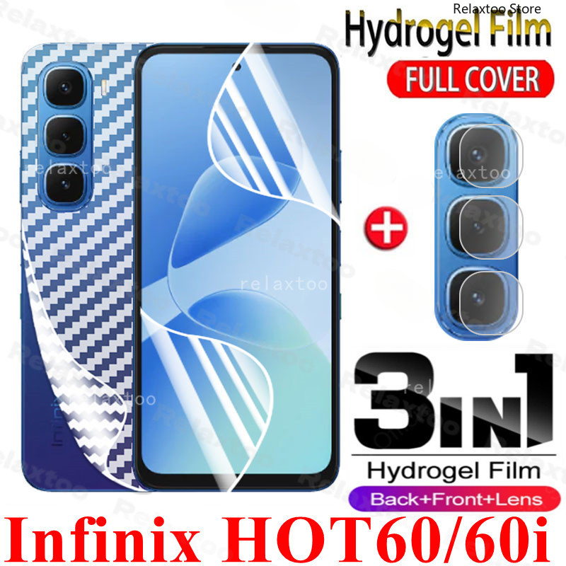 3IN1 ด้านหน้าด้านหลังฟิล์มไฮโดรเจลสําหรับInfinix HOT60 HOT 60 Pro Plus + Pro + 60Pro + Hot60Pro ...