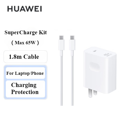 HUAWEI 65W Charger CP1 PD มาตรฐาน USB C ถึง C 1.8m สาย SuperCharge P40 ...