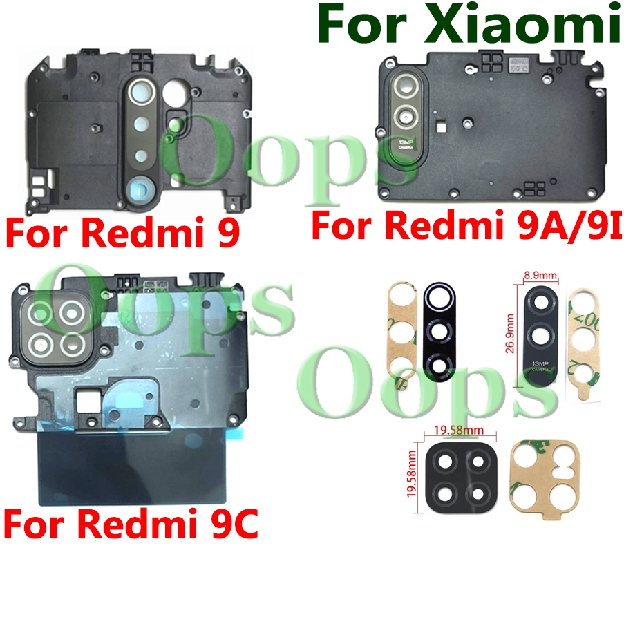 สําหรับ Xiaomi Redmi 9 9A 9i 9C ด้านหลังกระจกกล้องกรอบกระจกกาวสติกเกอร์ ...