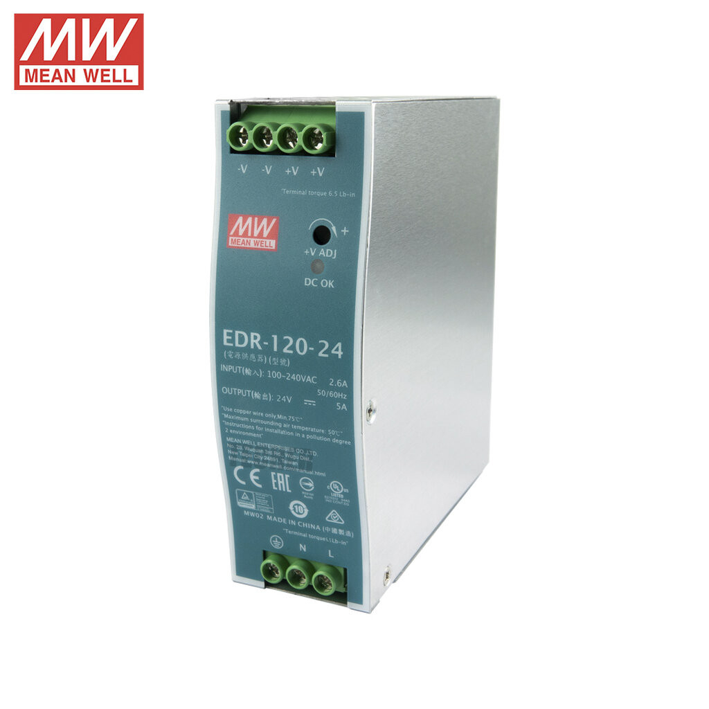 EDR-120-24 | MEAN WELL DIN Rail Switching Power Supply 24V 5A 120W รับประกัน 2 ปี ออกใบกำกับภาษี ...