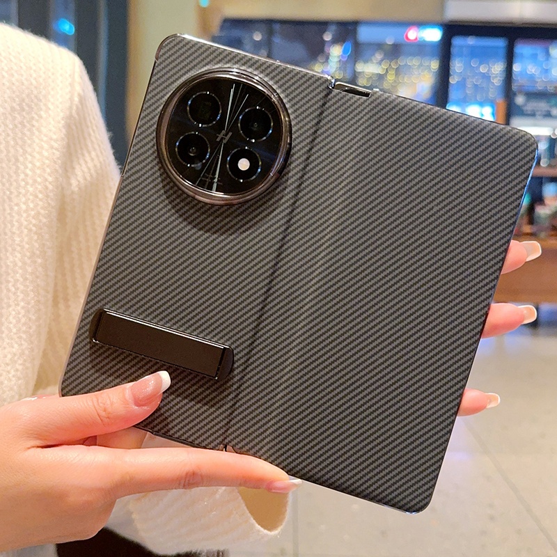 สําหรับ OPPO Find N5 Case รูปแบบคาร์บอนไฟเบอร์ Leather Flip Fold ...