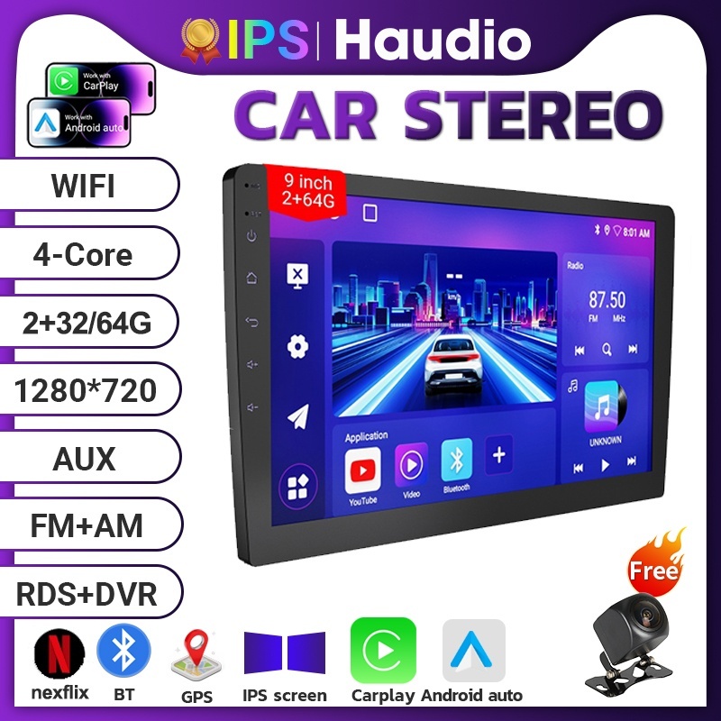 Haudio 2Din 7 นิ้ว 9 นิ้ว 10.1 นิ้ว IPS Touchscreen Android 13.0 รถ ...