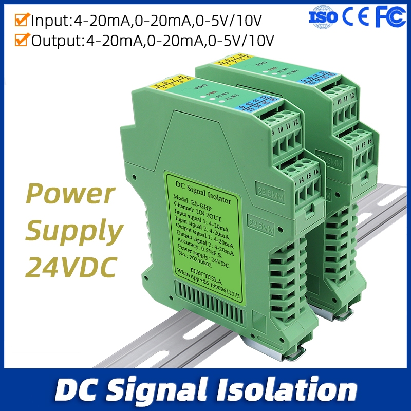 DC สัญญาณ Isolator 4-20mA 0-20mA 0-75mV 0-5V 10V DC24VCurrent แรงดันไฟฟ้าเครื่องส่งสัญญาณสัญญาณ ...
