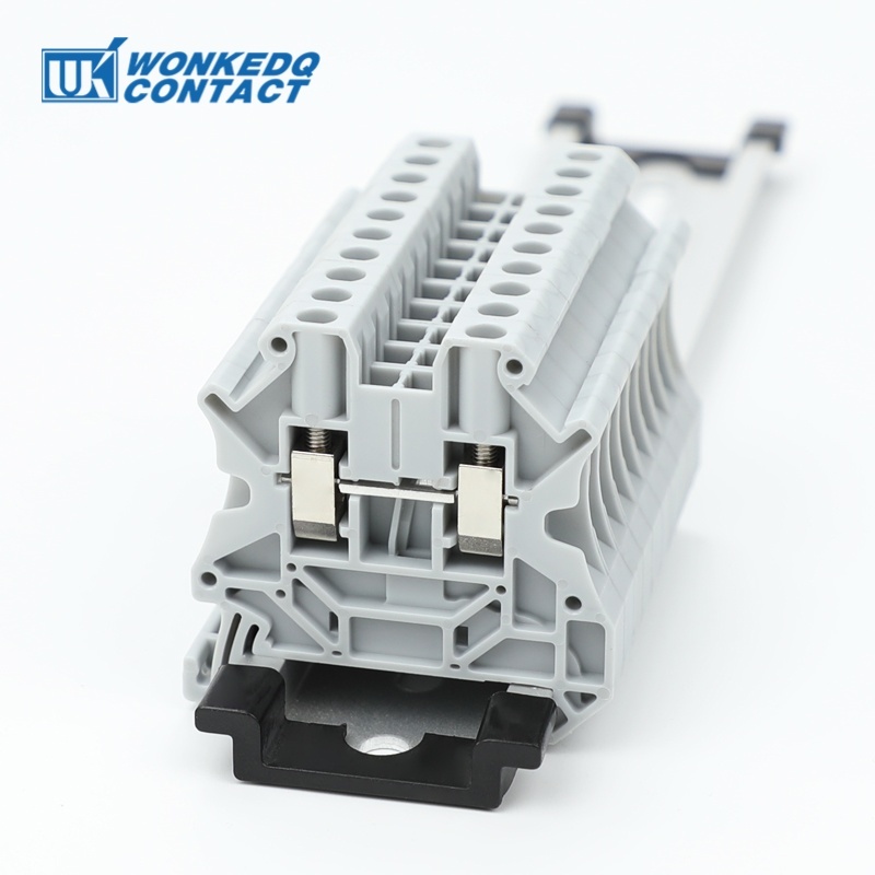 10 ชิ้น UT4 สกรูล็อคด้วยตนเอง Din Rail Terminal Block 4 มิลลิเมตรสายไฟ ...