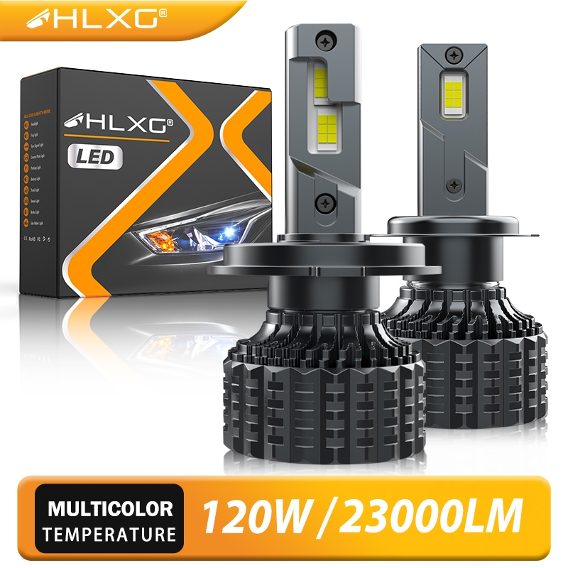 HLXG H4 H11 H7 LED ไฟหน้า Canbus ไฟหน้ารถยนต์ 23000LM ไฟหน้า H1 HB3 HB4 9005 9006 9012 H8 6000K ...