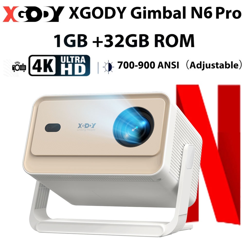 XGODY Gimbal N6 PRO โปรเจ็กเตอร์อัจฉริยะ LCD -Android 13 - FHD 1080P ...