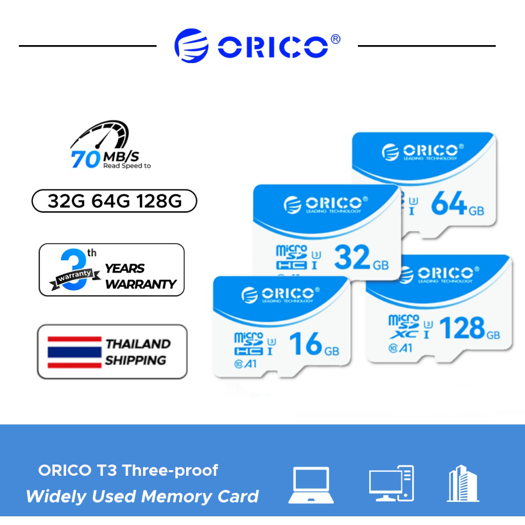 การ์ดหน่วยความจํา ORICO Micro SD 128GB 64GB 32GB 16GB C10 A1 สําหรับ ...