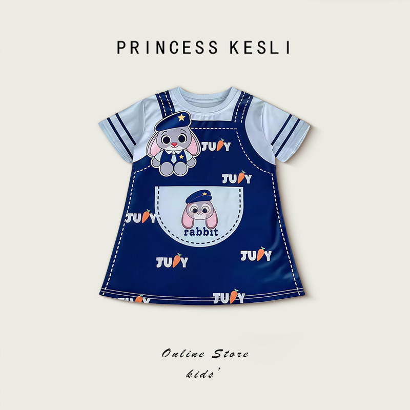 Princess Kesli ชุดแฟชั่นเด็กผู้หญิง เดรสแขนสั้น ลำลอง ใส่สบาย ลาย ...