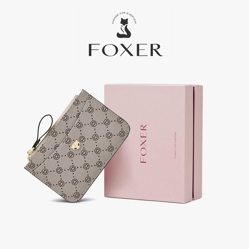 FOXER กระเป๋าสตางค์ผู้หญิง การออกแบบช่องเสียบการ์ดหลายใบ สวิตช์ซิป ขนาด ...