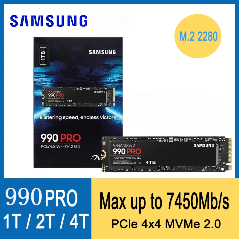 990 Pro ภายใน SSD Solid State Drive PCIe Gen 4.0x4 1TB 2TB 4TB M.2 2280 990pro Hard Disk สําหรับ ...
