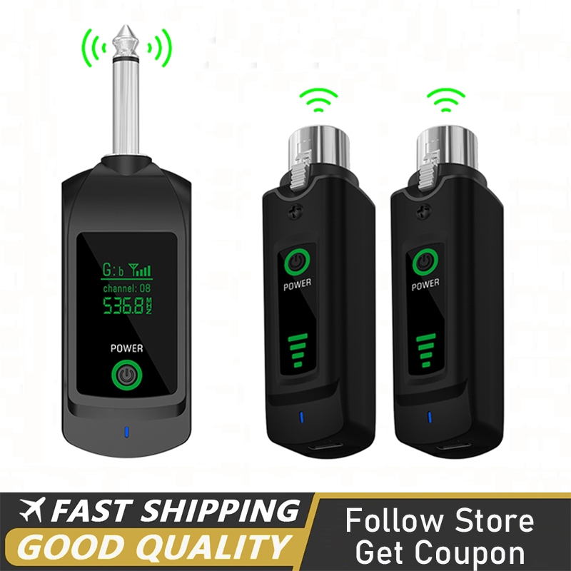 Wireless XLR Transmitter Receiver ระบบอะแดปเตอร์ไมโครโฟนไร้สาย 2.4 Ghz 100ft Range สําหรับ ...