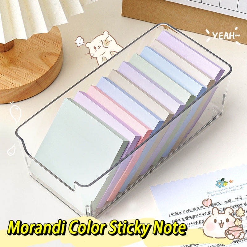 Morandi กระดาษบันทึกสี Notepad Office Sticky Notes Note Pad Strong ...