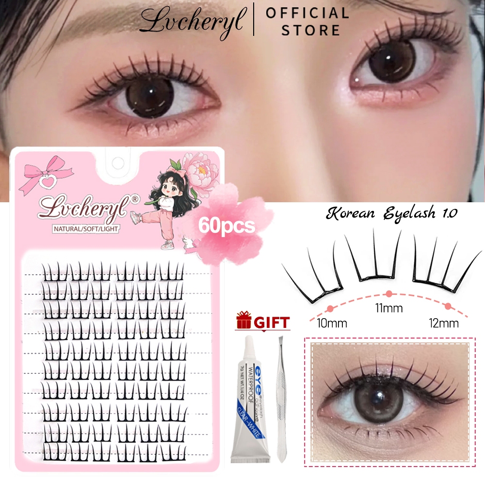 Lvcheryl 10 แถวแบ่งส่วนขนตากาว, แฟชั่นธรรมชาตินุ่มขนตาปลอมสาวฮอต ...