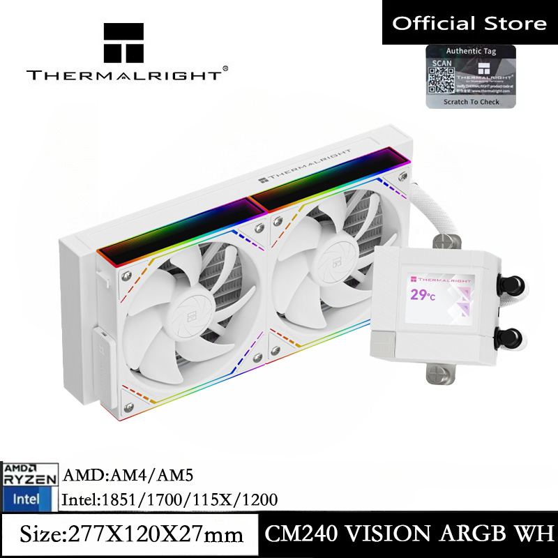 Thermalright CORE MATRIX 240 VISION CPU Water Cooler 2 นิ้วหน้าจอ IPS ...