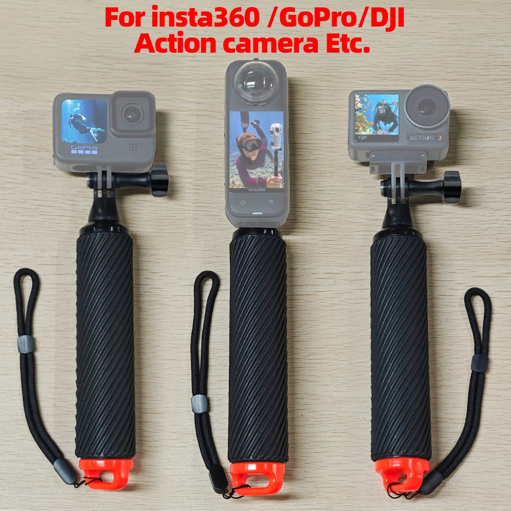 ลอย Hand Grip Action กล้อง Monopod กันน้ํามือถือ Selfie Stick Handle ...
