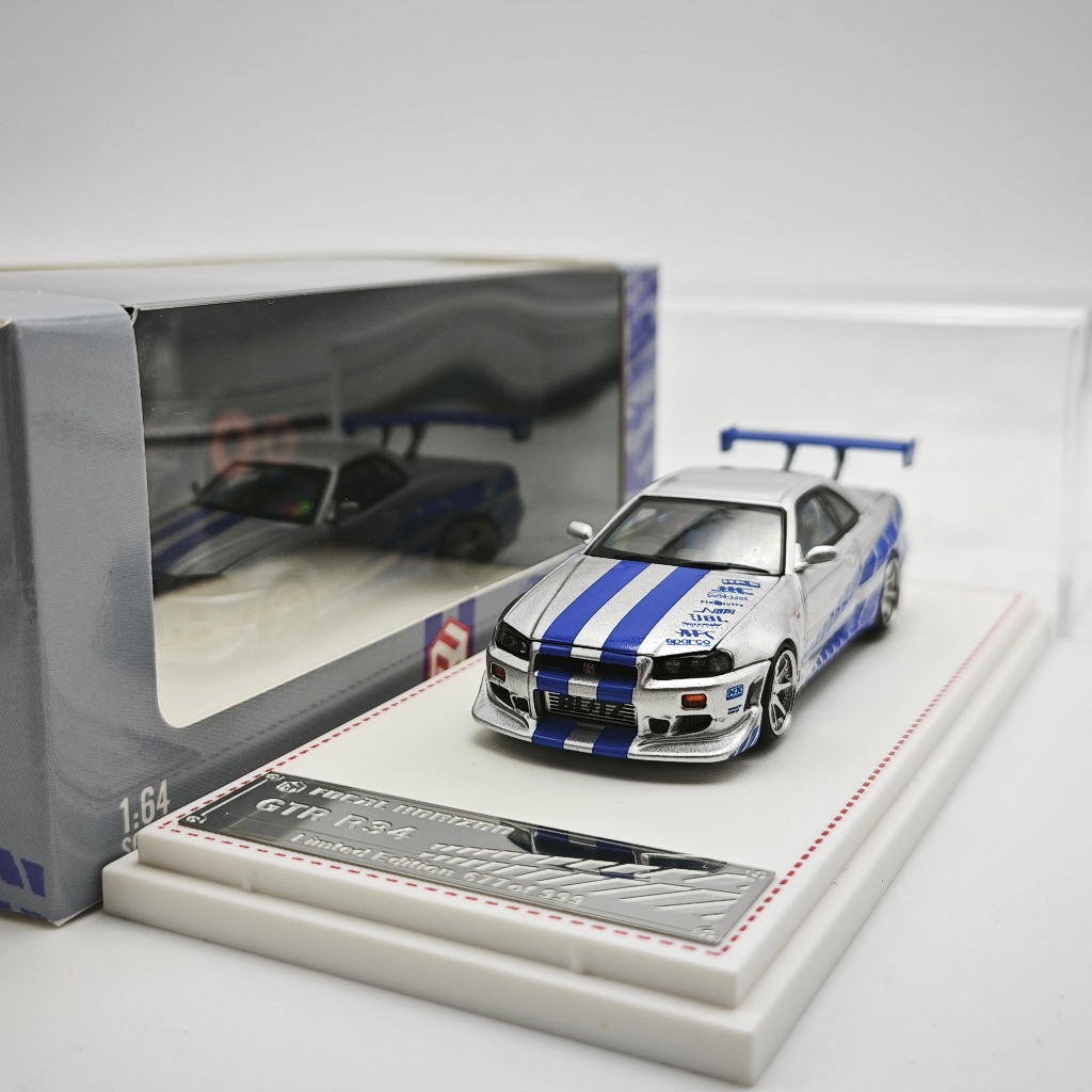 Focal Horizon FH 1 64 Skyline GT-R R34 FNF C-West Silver Blue รถโมเดล ...