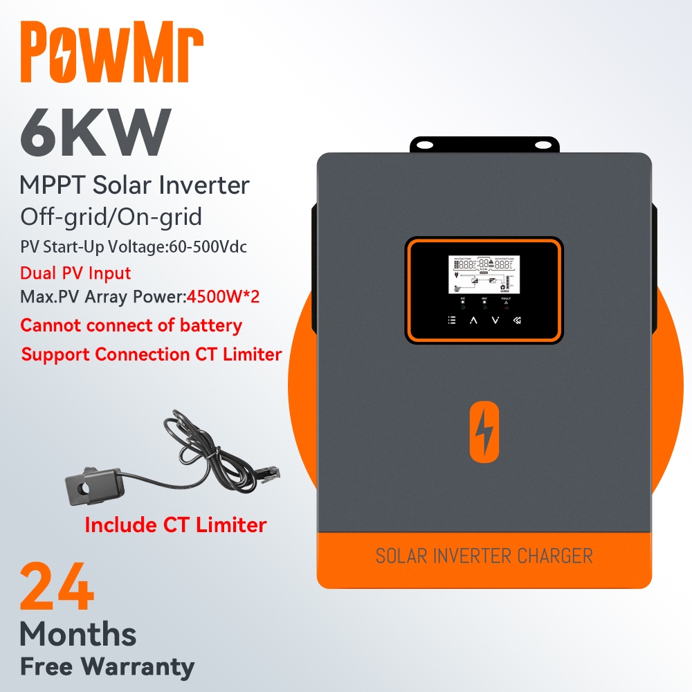 ไม่สามารถเชื่อมต่อแบตเตอรี่PowMr MPPT 6KW Off-Grid/On-Grid Solar Hybrid ...