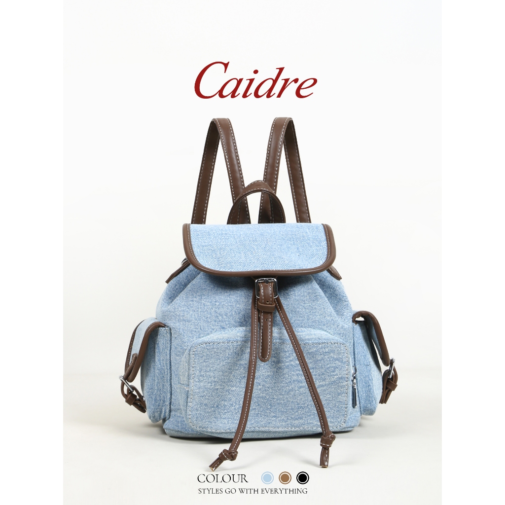 Caidre Backpack Bag Plaid Denim Canvas Small Backpack Class School Bag ...