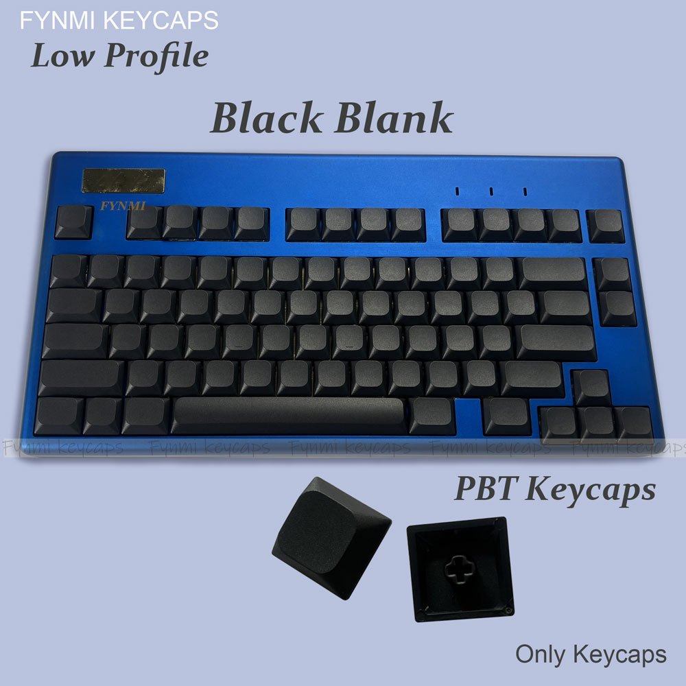 Fynmi Black Blank Low Profile PBT Keycaps Dye-Sublimation Keycaps 61 ...