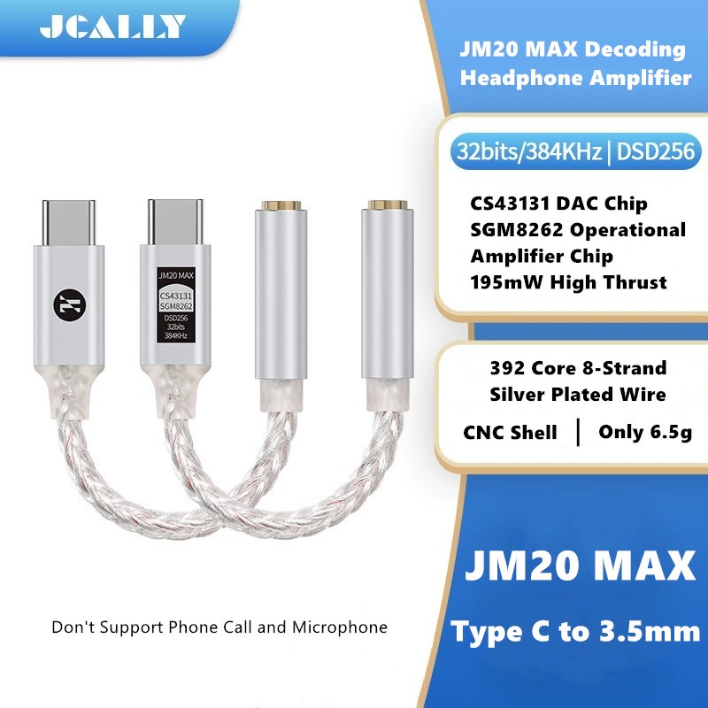 Jcally JM20 Max เครื่องขยายเสียงรหัส Protable ประเภท c ถึง 3.5 มม. อะแด ...