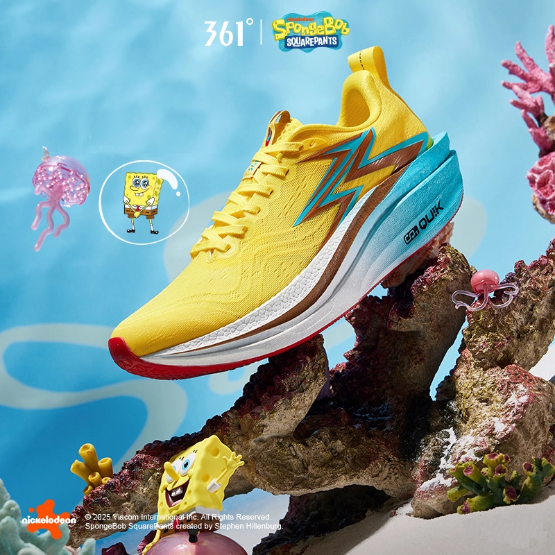 【Release on 8.5】361Degrees Flame 4 Mix SpongeBob รองเท้าวิ่งสำหรับ ...