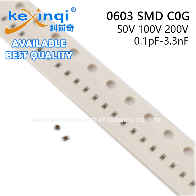 (5-50 ชิ้น) 0603 SMD 50V 100V 200V C0G ตัวเก็บประจุ 0.1pF 0.25pF 1pF 2 ...
