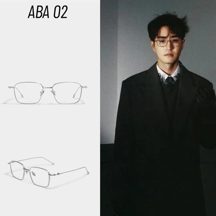Aba 02 Silver Color Titanium Frame Anti Blue Light Glasses Square Frame [3001] | Shopee Thailand