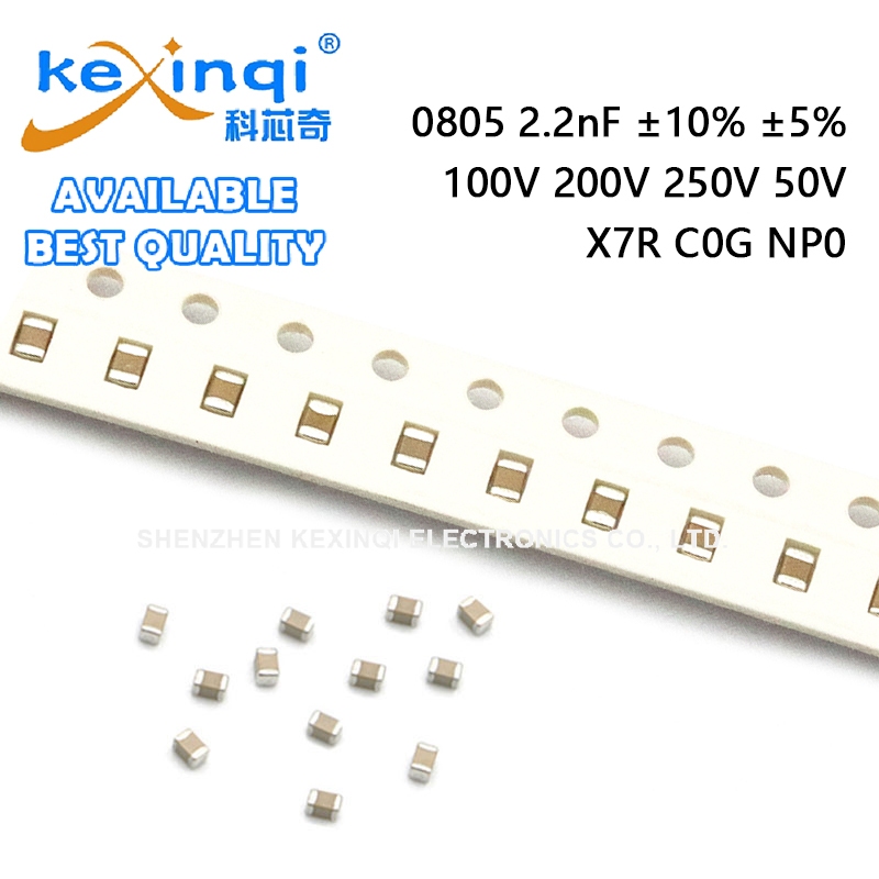 (20 ชิ้น) 0805 2.2nF ±10% ±5% 100V 200V 250V 50V X7R C0G NP0 SMD ชิป ...