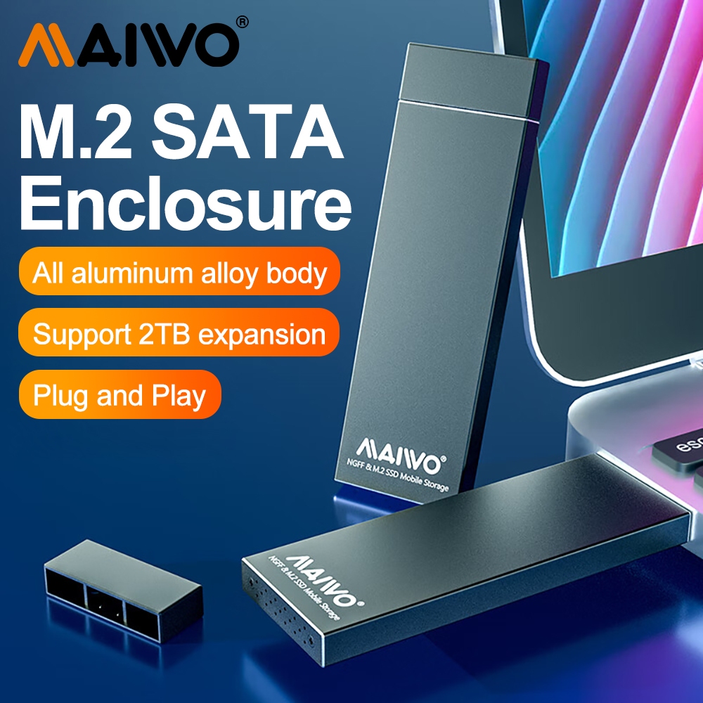 MAIWO ตู้อลูมิเนียม M.2 SATA SSD รองรับ SSD 2TB (K17N) | Shopee Thailand