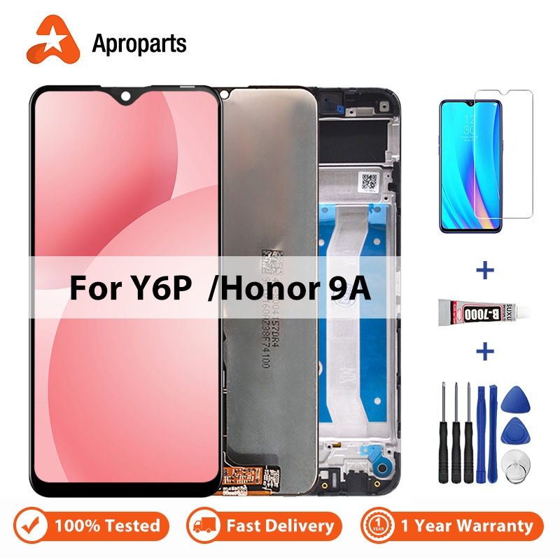 หน้าจอสำหรับ Huawei Y6P Honor 9A MED-LX9 LX9N จอแสดงผล LCD จอสัมผัส ...