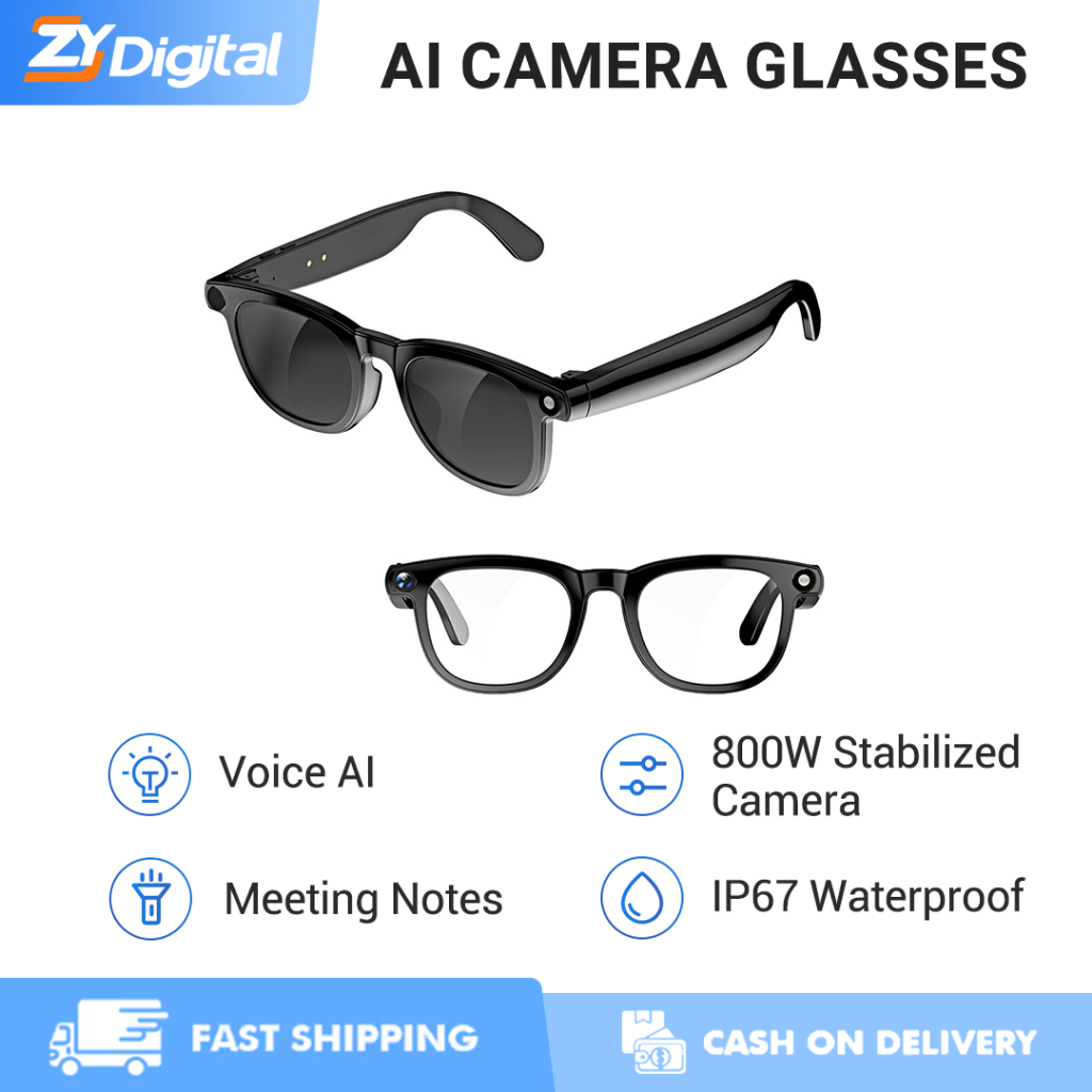 AI Smart Glasses CY01 กล้อง 800W และผู้ช่วยหลายAI สําหรับการบันทึกบุคคล ...