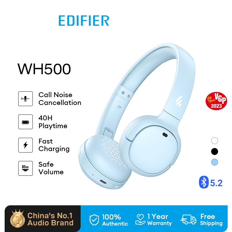 Edifier WH500 ชุดหูฟังบลูทูธไร้สาย หูฟังไร้สายบลูทูธไร้สายแบบพับได้ ...