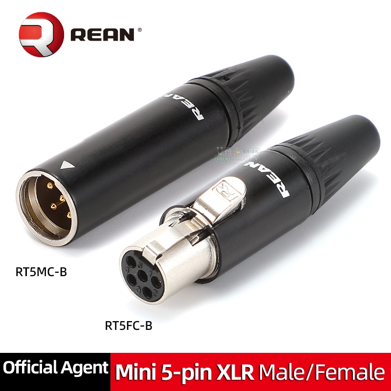 REAN MINI XLR ชายและหญิง RT4FC-B/RT4MC-B สีดํา เหมาะสําหรับหูฟัง ...