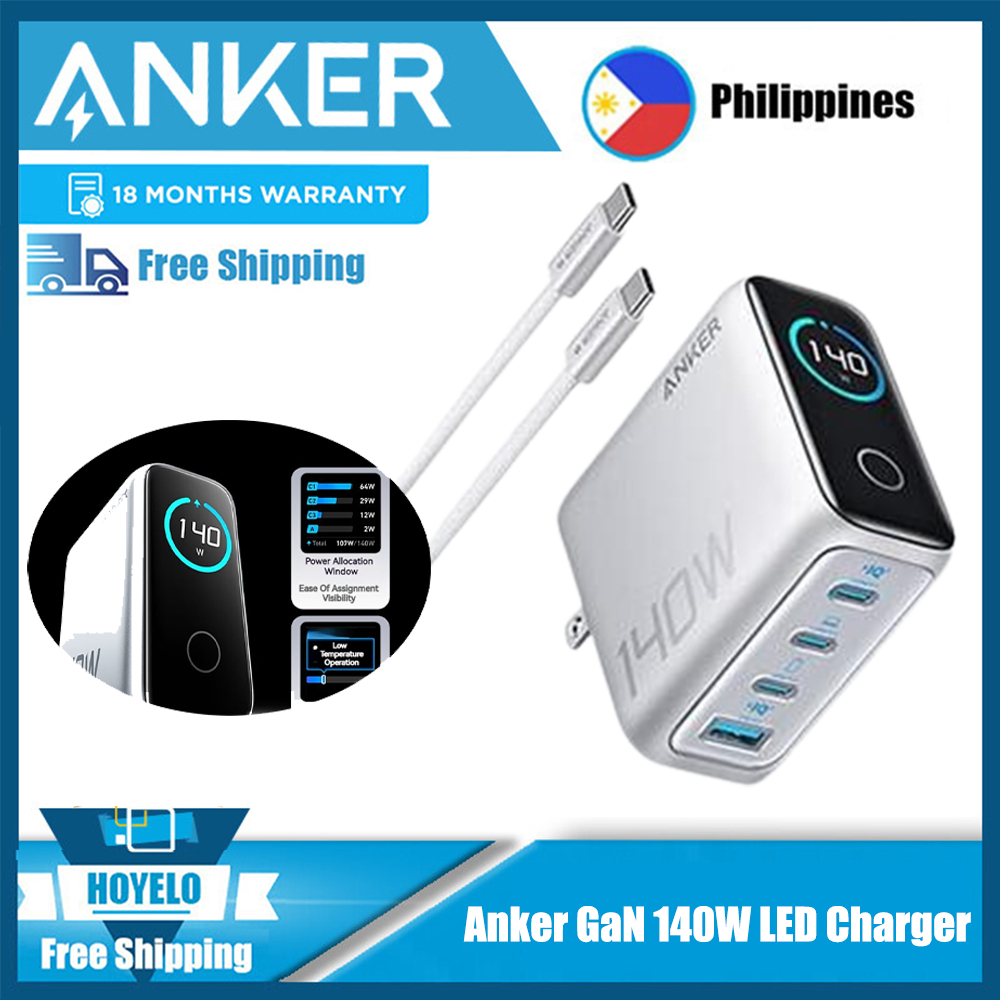 Anker GaN 140W/100W พร้อมจอแสดงผลหน้าจอ Fast Charger First Ai Windows ...