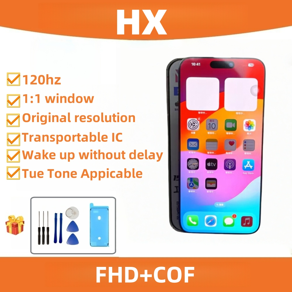 จอแสดงผล HX LCD 120Hz เหมาะสําหรับ iPhone 13, 14, 15, iPhone 13 Pro, 14 ...