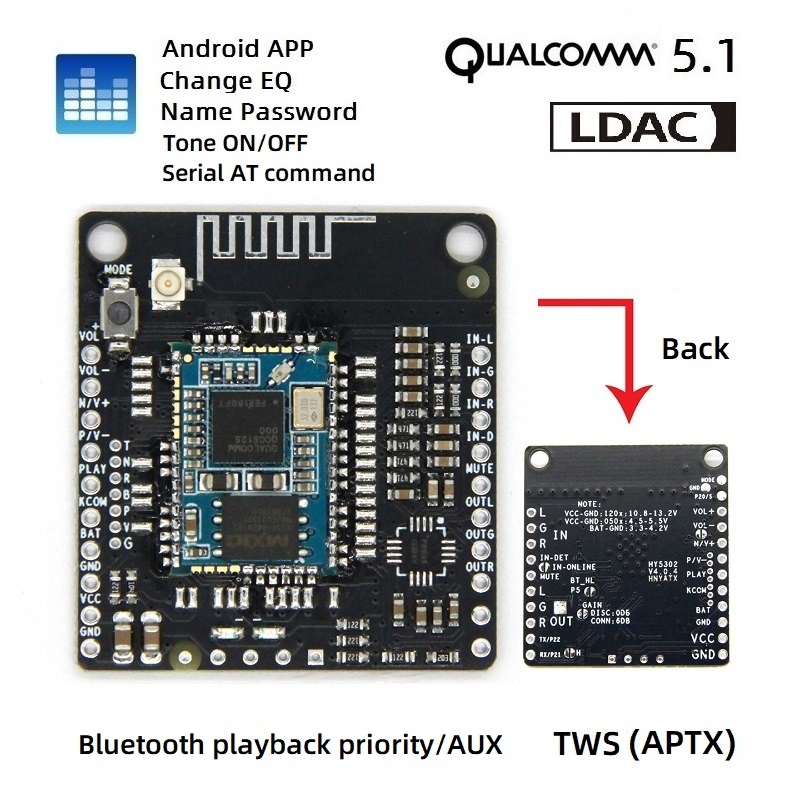 APP เปลี่ยนชื่อรหัสผ่าน EQ Bluetooth 5.1 Qualcomm LDAC QCC5125 lossless ...