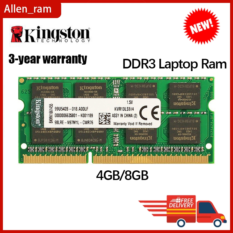 Kingston DDR3 แล็ปท็อปสําหรับ Ram 4GB 8GB DDR3 1066Mhz 1.5v 1333Mhz ...