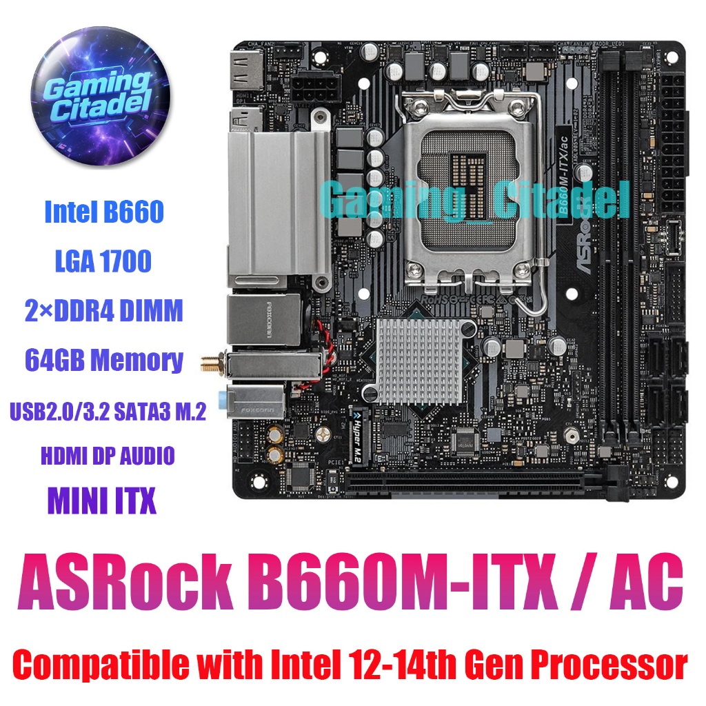 ใช้ ASRock B660M-ITX/AC MINI ITX DDR4 เมนบอร์ด LGA 1700 ใช้งานร่วมกับ ...